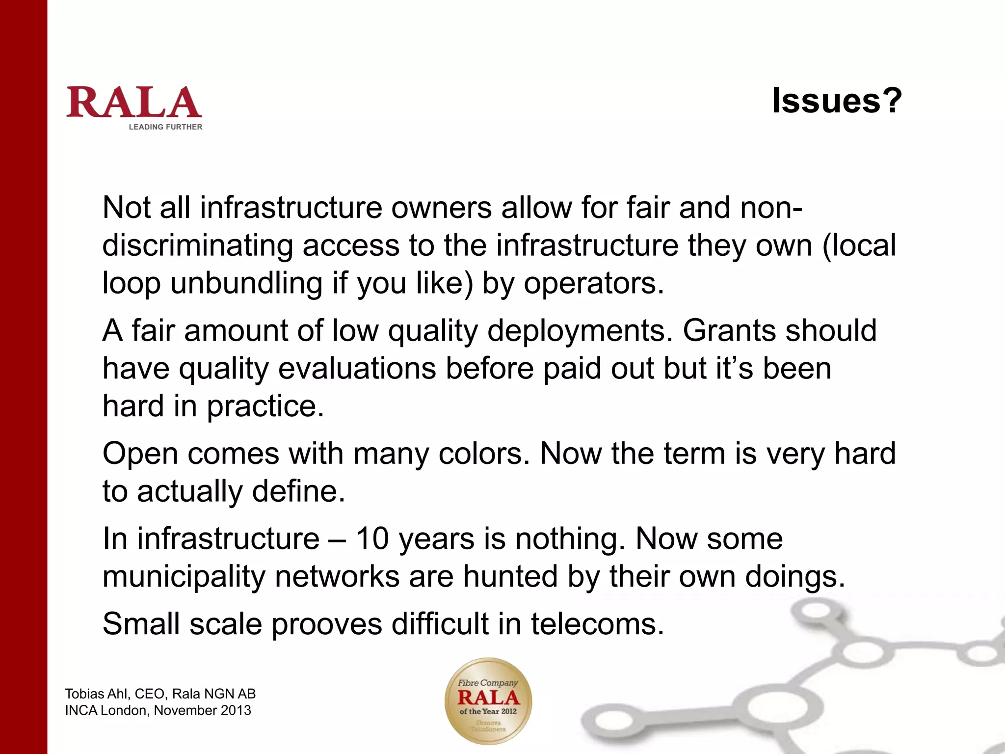 Tobias Ahl - Rala - Sweden Rural & Municipality Broadband | PPT
