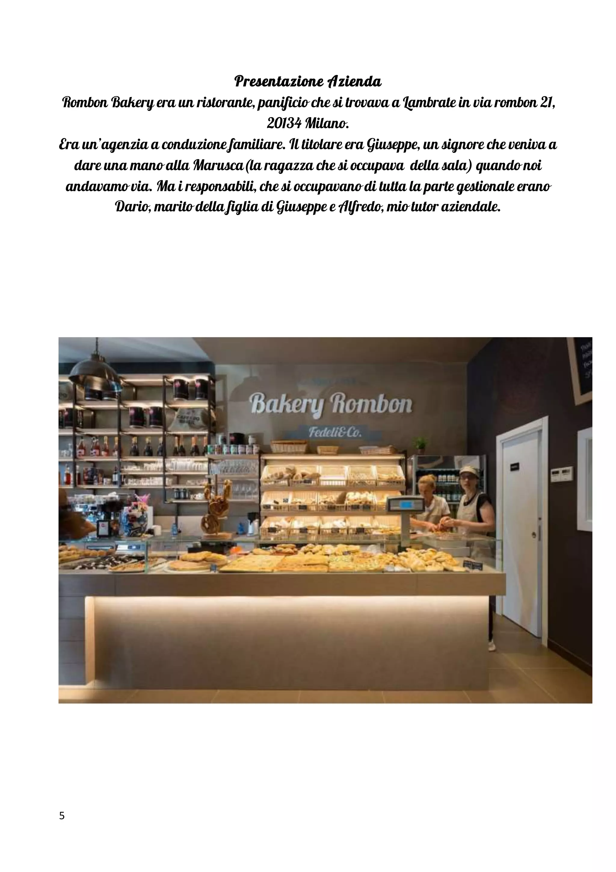 Ralazione stage rombon bakery | DOCX | Desserts and Baking | Food & Drink