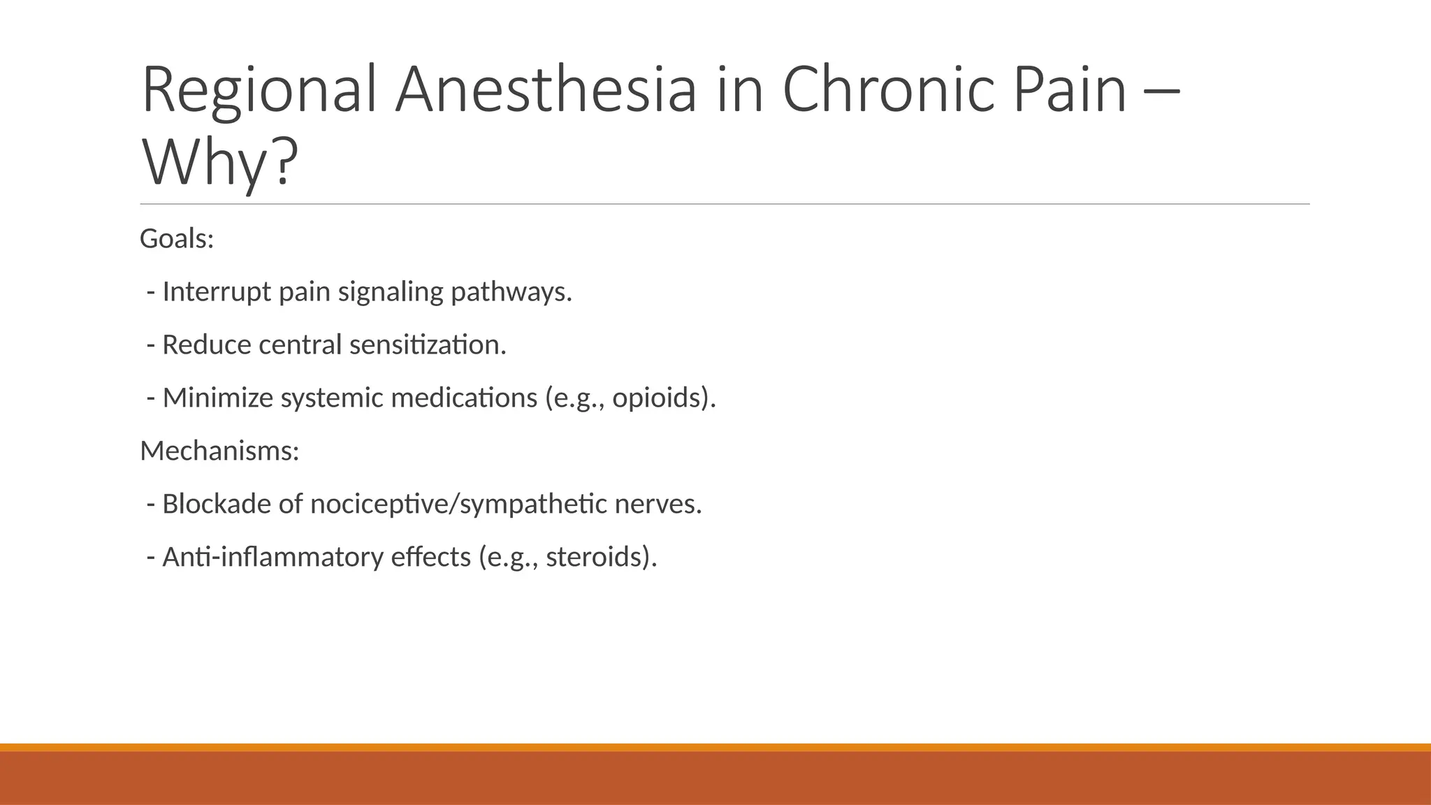 Regional anesthesia lecture course fotr CRNA | PPT