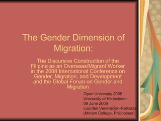 Gender Dimension of Migration | PPT