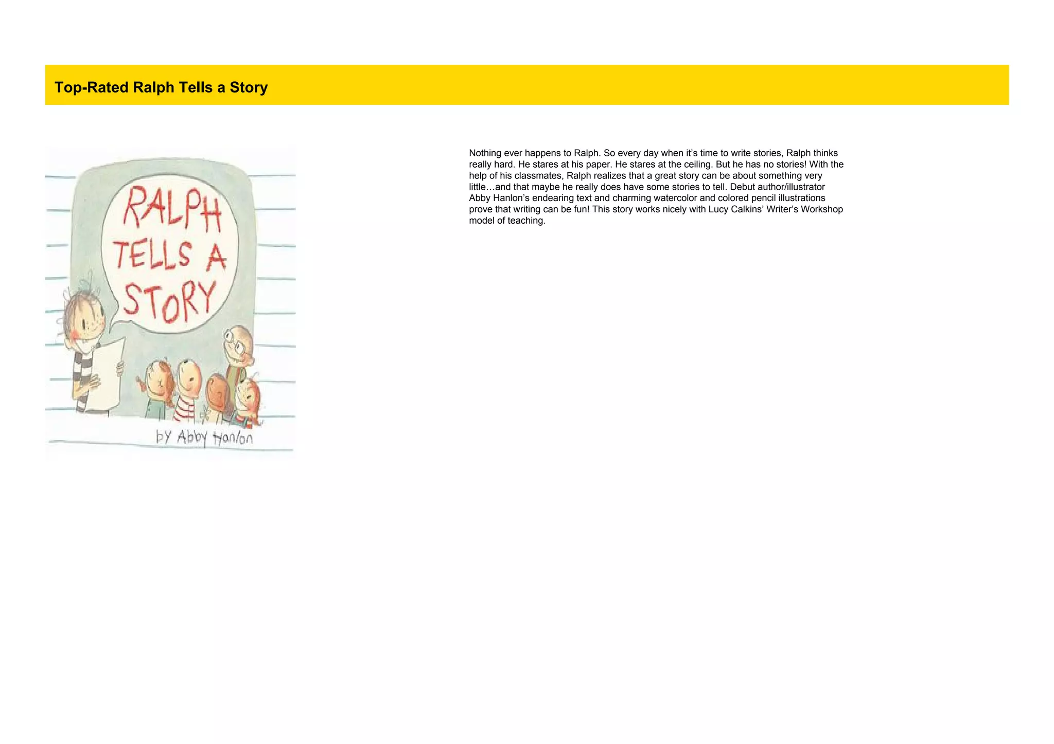 Top-Rated Ralph Tells a Story | PDF