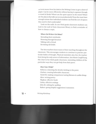 Ralph Fletcher Ch 2 of WRITING WORKSHOP | PDF