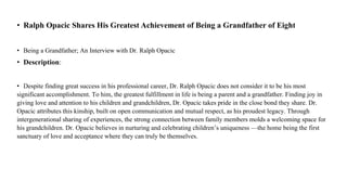 Ralph Opacic Shares His Greatest Achievement of Being a Grandfather of ...