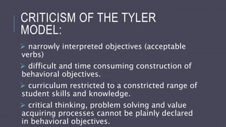 Ralph Tyler Objective Centered Model | PPTX