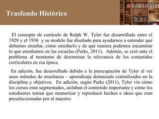 El model curricular de Ralph Tyler | PDF