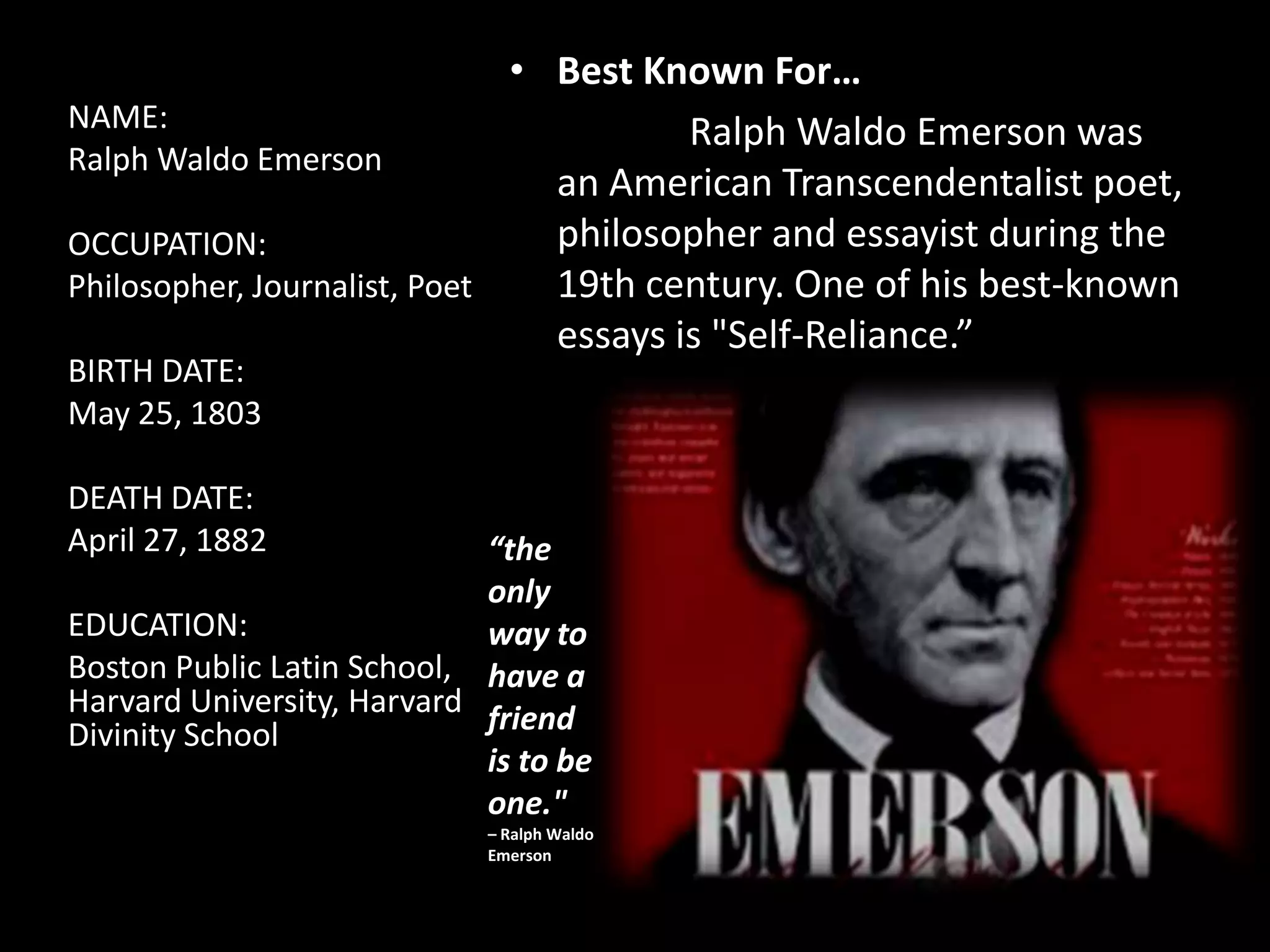 Ralph waldo emerson jenniffer | PPTX | Religion & Spirituality