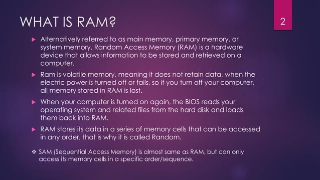 RAM (Random Access Memory) | PDF