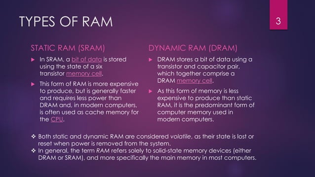 Ram Random Access Memory Ppt