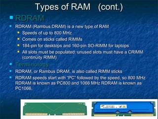 Ram | PPT | Operating Systems | Computer Software and Applications
