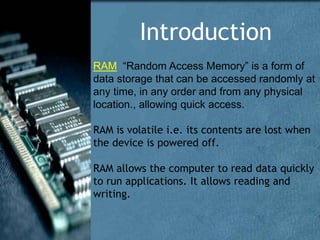 Types of RAM | PPTX