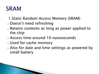 RAM (Random Access Memory) | PPTX