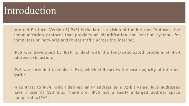 IPV6 , ipv6 ,TCP/IP, TCP ,IP | PPT
