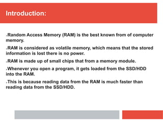 Random Access Memory (RAM) | PPTX | Data Storage and Warehousing ...
