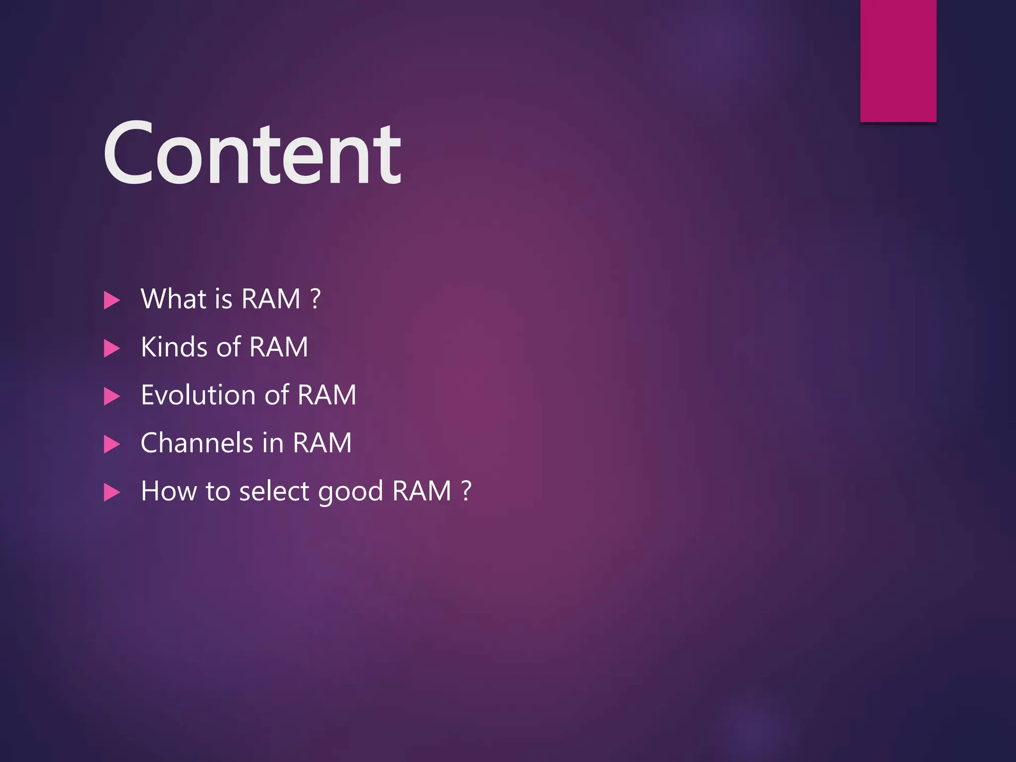 RAM.pptx it is about random access memory which is used Pc | PPTX