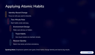 Atomic Habits visul book summery with all important things | PDF