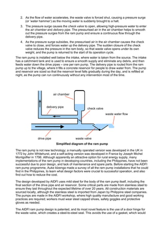Local Manufacture and Installation of Hydraulic Ram Pumps for Village ...
