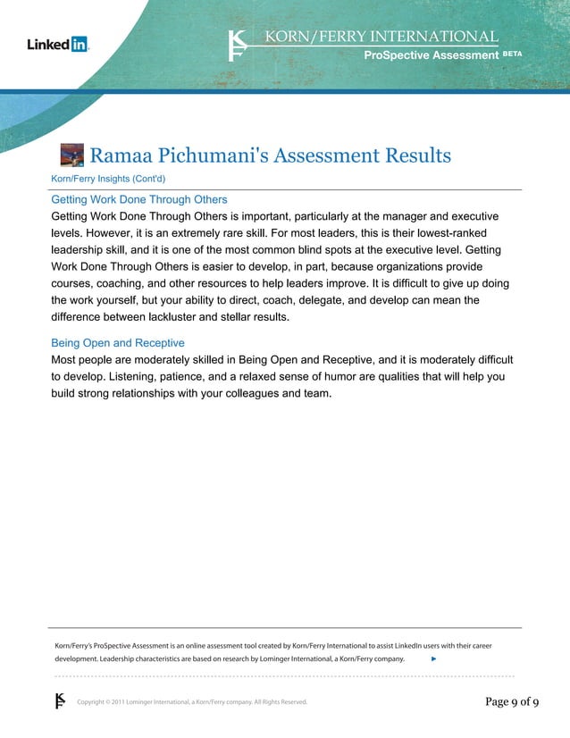 Ramaa Pichuman Independent Assessment | PDF | Career Advice | Careers