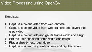 Python for Image and Video processing applications | PPTX