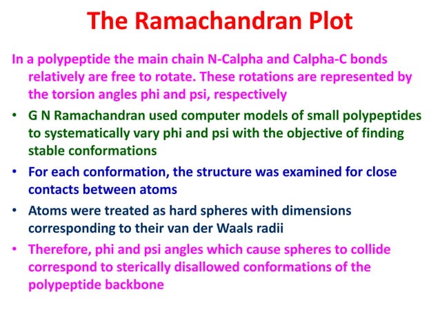 Ramachandran plot | PPTX | Chemistry | Science