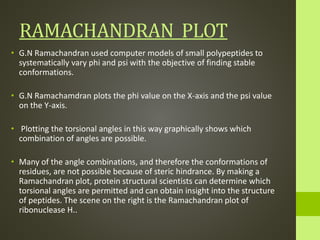 RAMACHANDRAN PLOT One is to show in principle which values of and ...