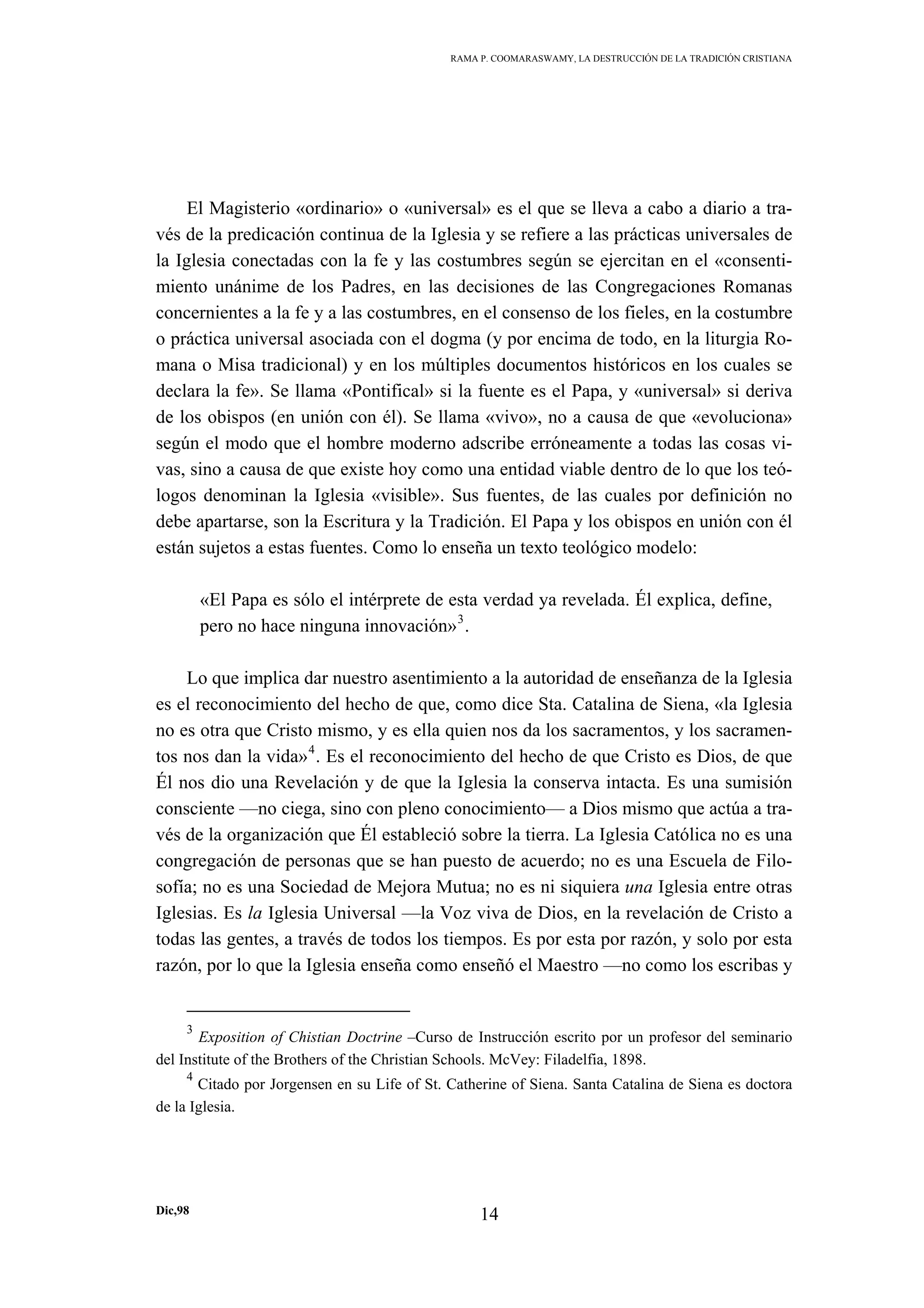 Rama coomar destruccion de-la-tradicion-cristiana | PDF