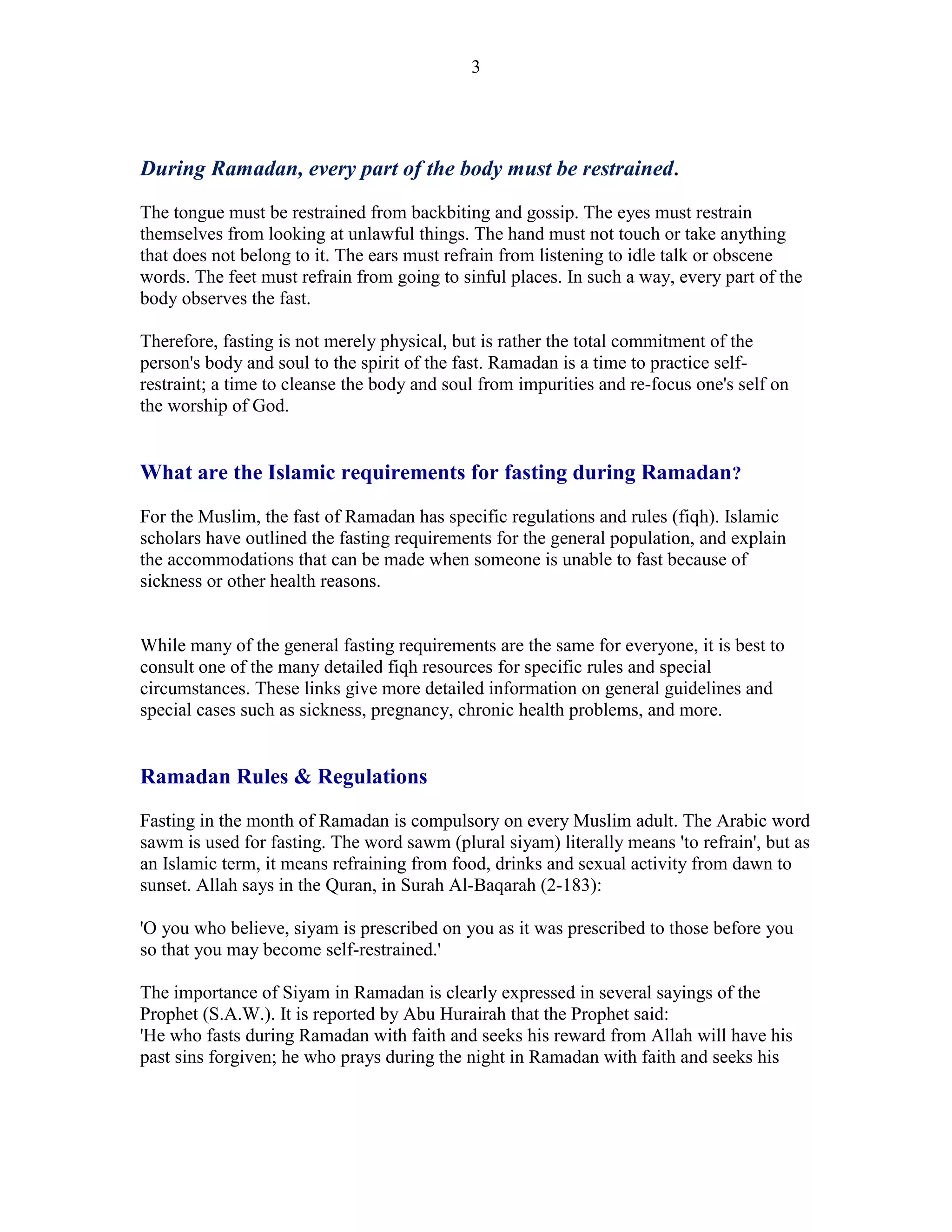 Ramadan-The month of mercy | PDF