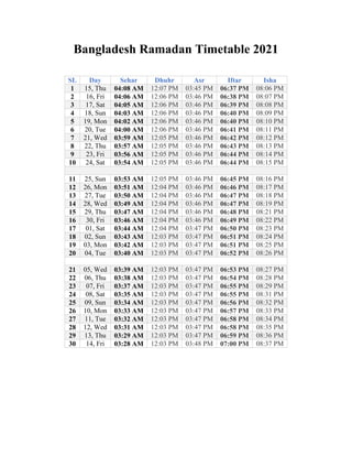 Ramadan calendar-2021 | PDF