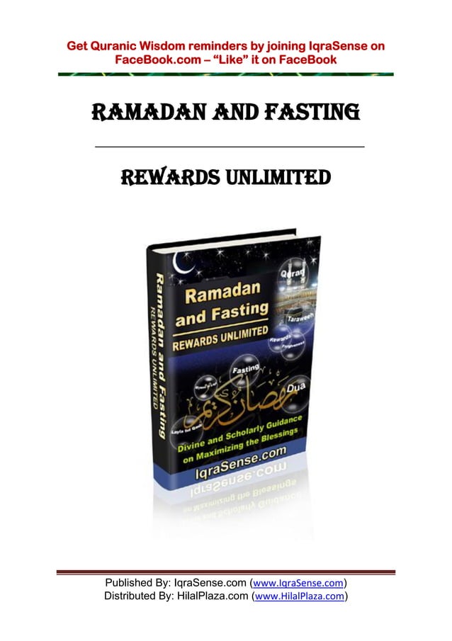 Ramadan and fasting -Rewards unlimited | PDF