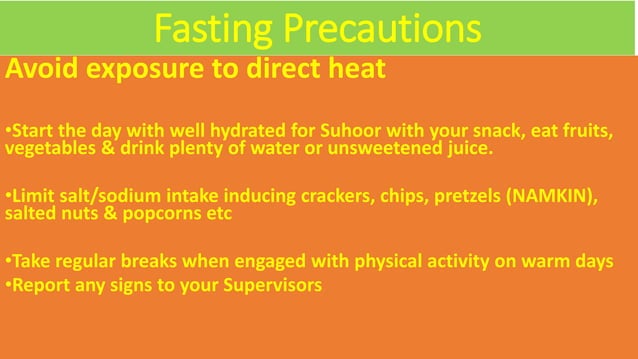 Ramadan Health & Safety Precautions | PPTX