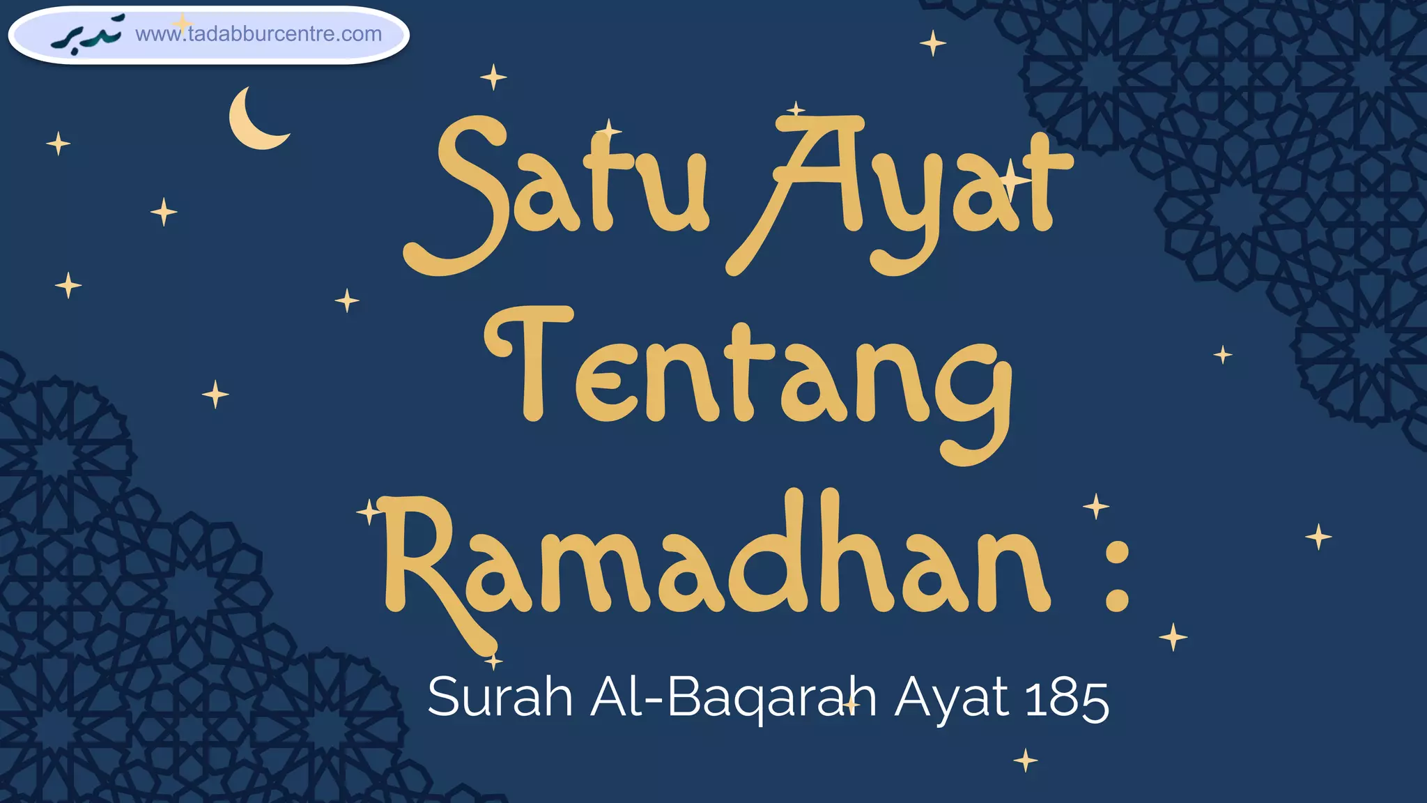 Satu Ayat Tentang Ramadhan : Surah Al-Baqarah Ayat 185 | PDF
