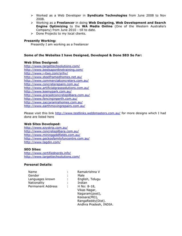 Rama krishna cv | PDF