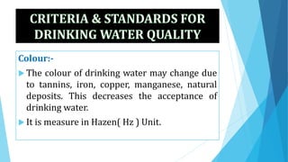 National and International Criteria and Standards on Water Quality | PPTX