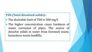 National and International Criteria and Standards on Water Quality | PPTX