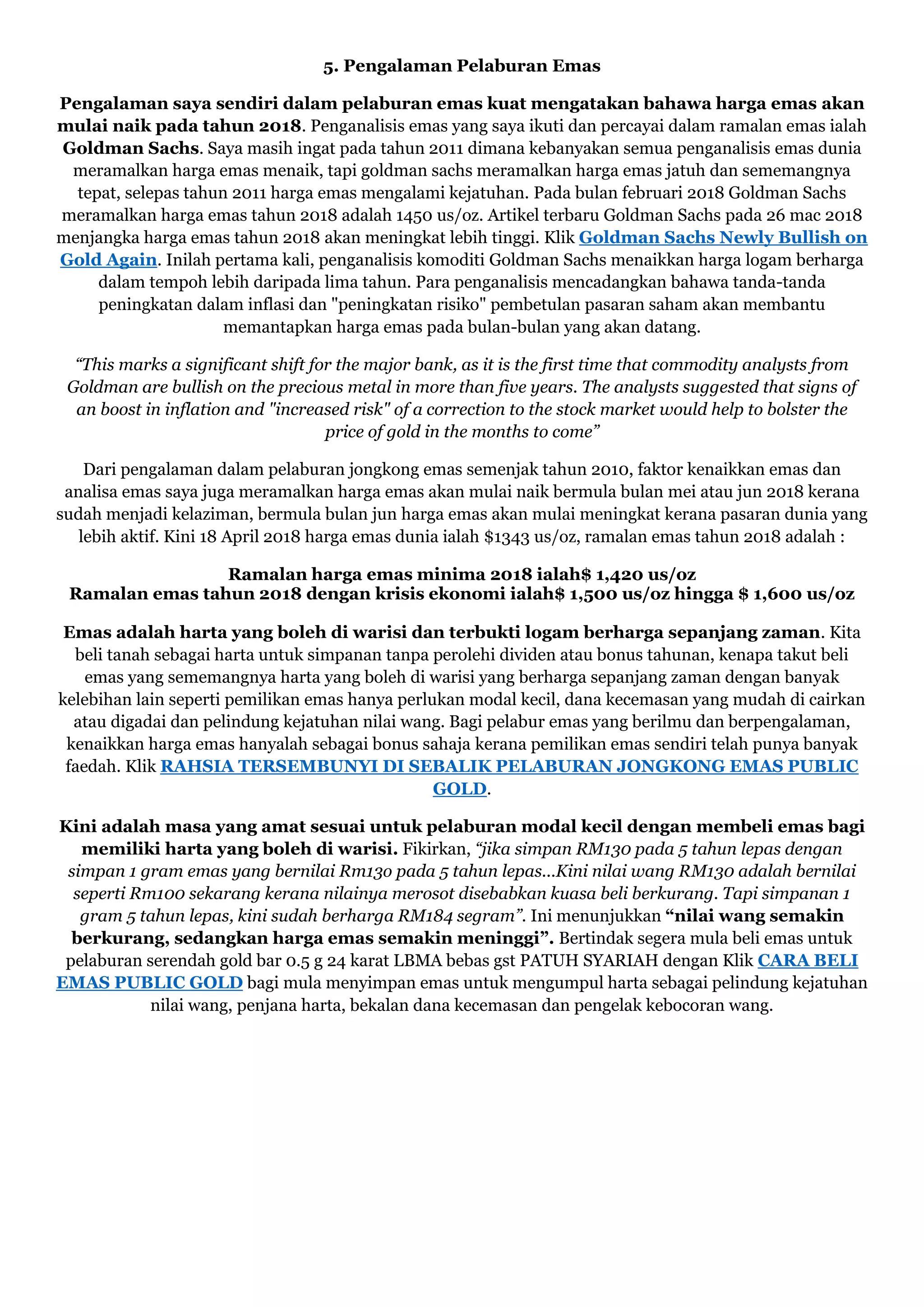 Ramalan emas 2018 | PDF