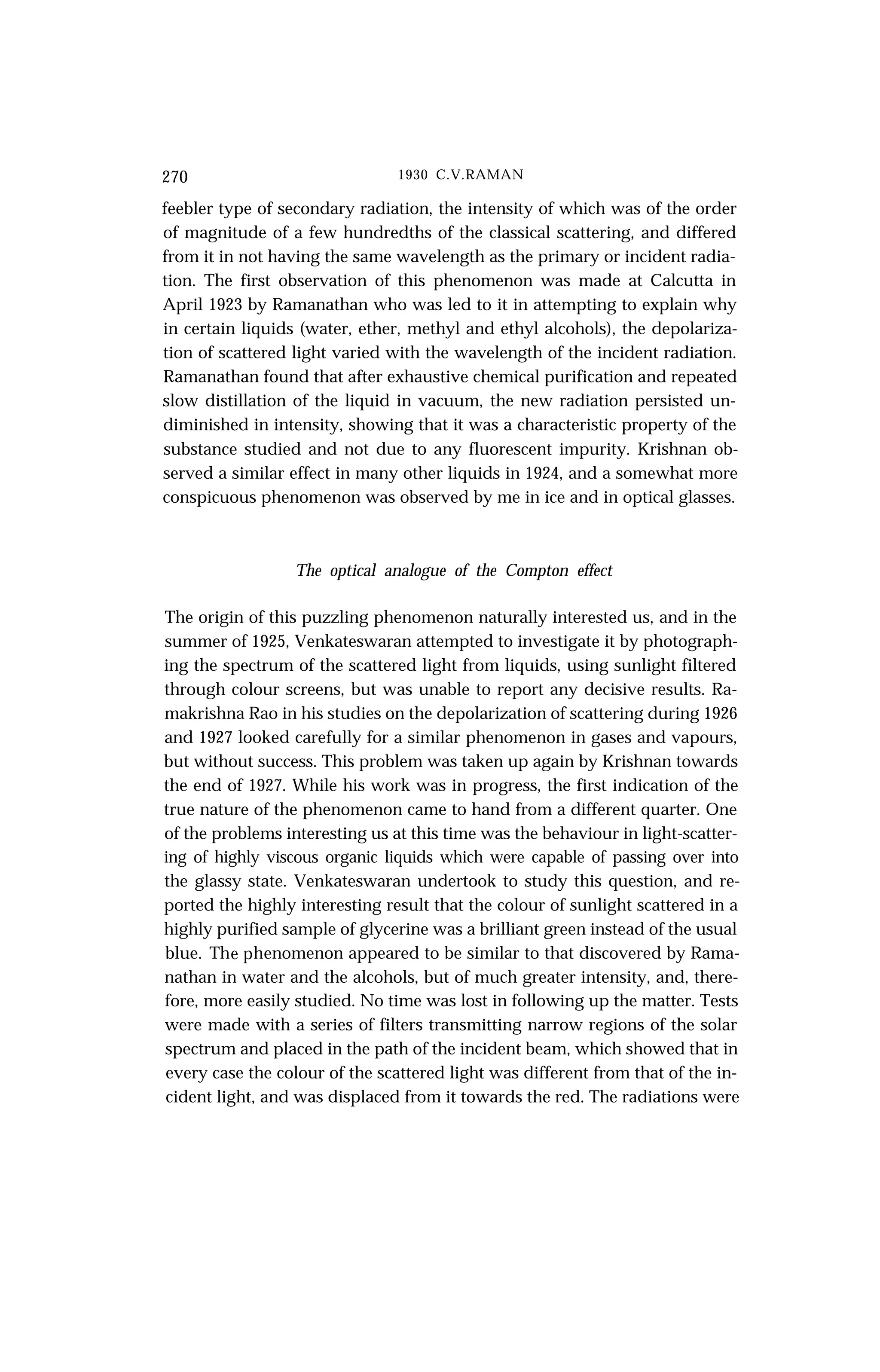 Raman cv-the-molecular-scattering-of-light-nobel-lecture | PDF