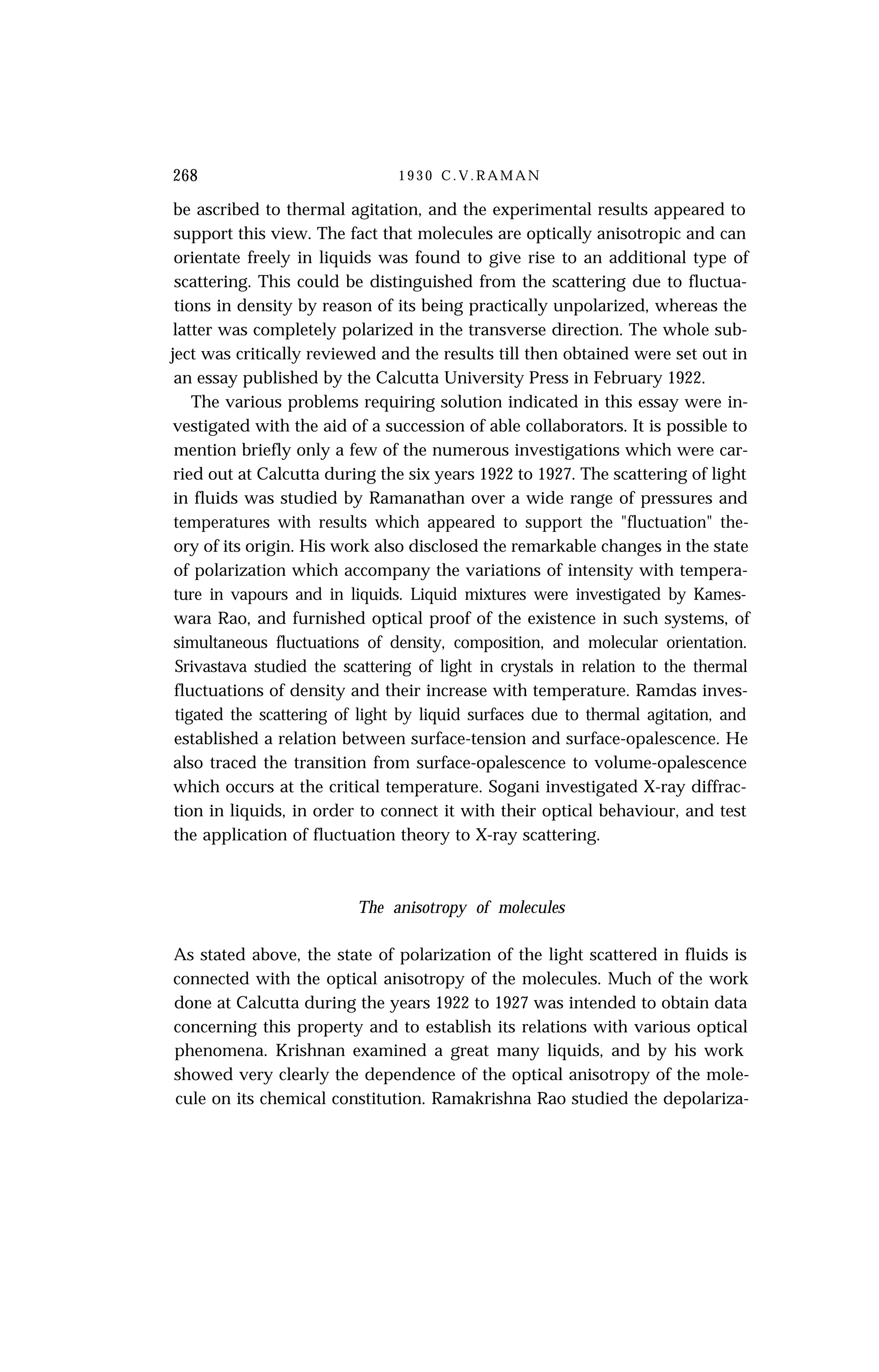 Raman cv-the-molecular-scattering-of-light-nobel-lecture | PDF