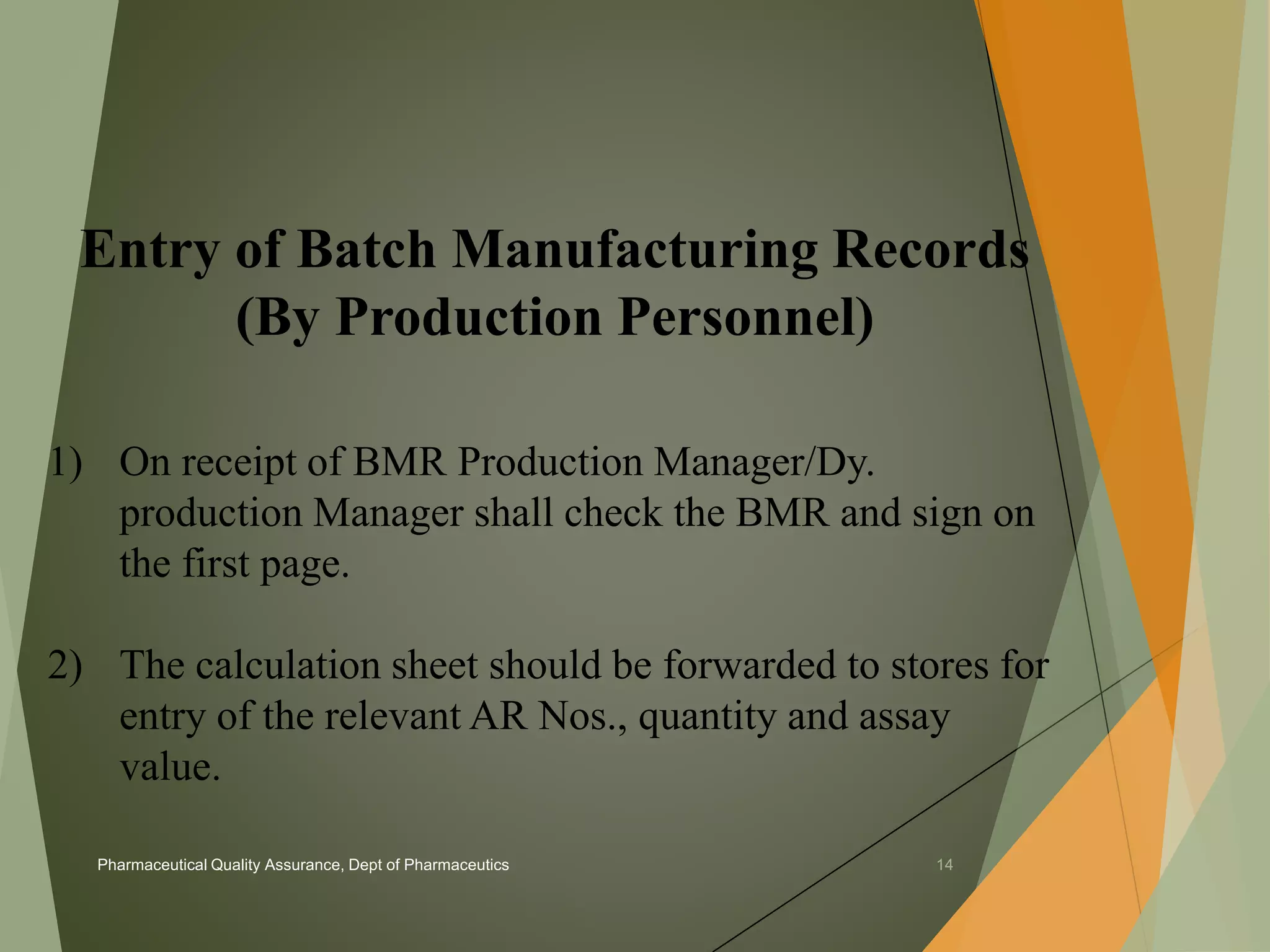 BMR (Batch Manufacturing Record) | PPTX