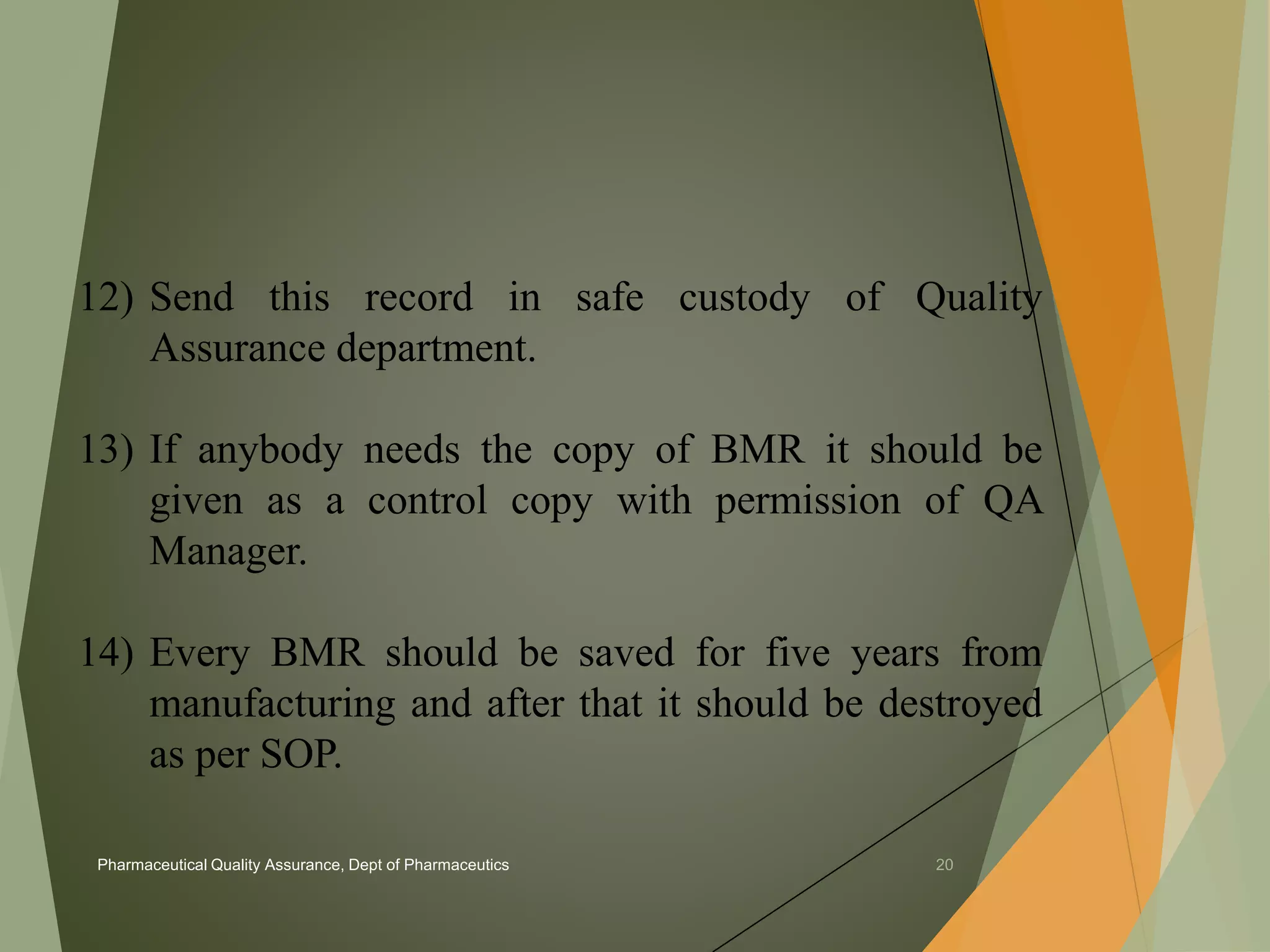 BMR (Batch Manufacturing Record) | PPTX