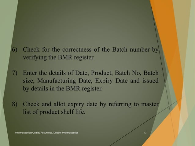 BMR (Batch Manufacturing Record) | PPTX | Pharmaceutical Industry ...