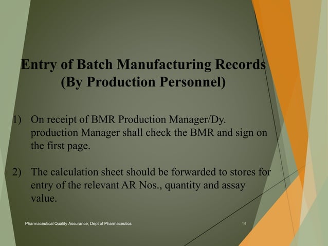 BMR (Batch Manufacturing Record) | PPTX | Pharmaceutical Industry ...