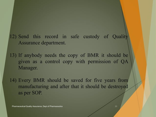 BMR (Batch Manufacturing Record) | PPTX | Pharmaceutical Industry | Industries