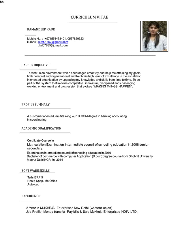 Ramandeep update resume.. | DOCX | Careers