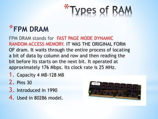 Ram and its types | PPTX