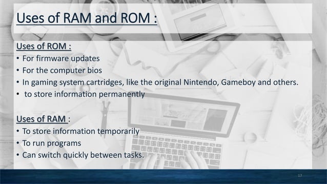 Application of Ram and ROM | PPTX | Data Storage and Warehousing ...