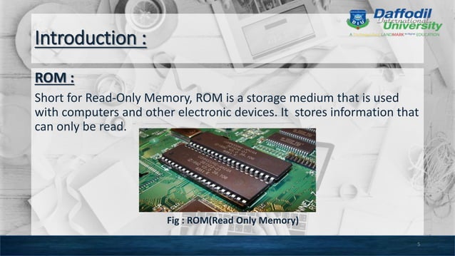 Application of Ram and ROM | PPTX | Data Storage and Warehousing | Computing