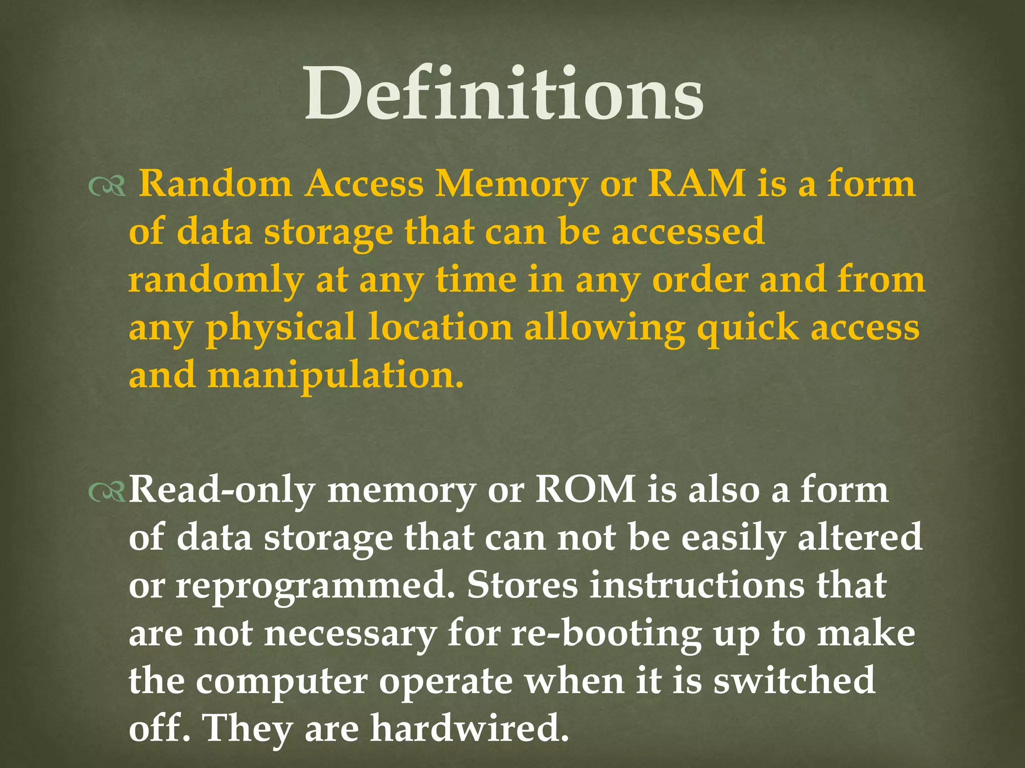 RAM and ROM Chips | PPTX