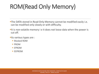 Ram and rom pp1 | PPT