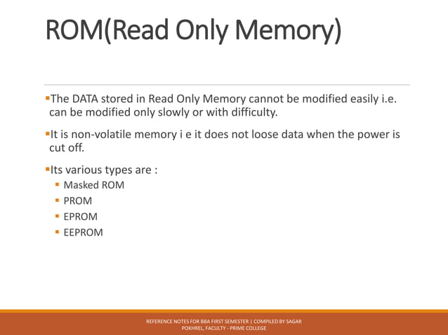 Ram and rom pp1 | PPT