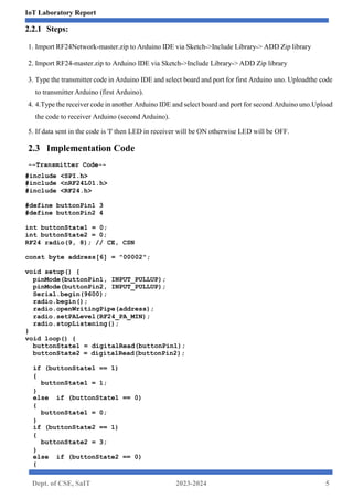 IOT REPORT a Report on subject of IOT under VTU curriculum | PDF