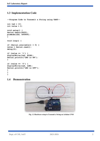 IOT REPORT a Report on subject of IOT under VTU curriculum | PDF | Computer Networking | Computing